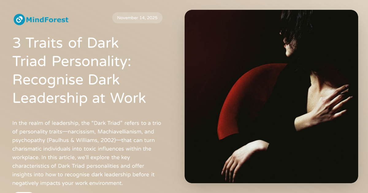3 Traits of Dark Triad Personality: Recognise Dark Leadership at Work